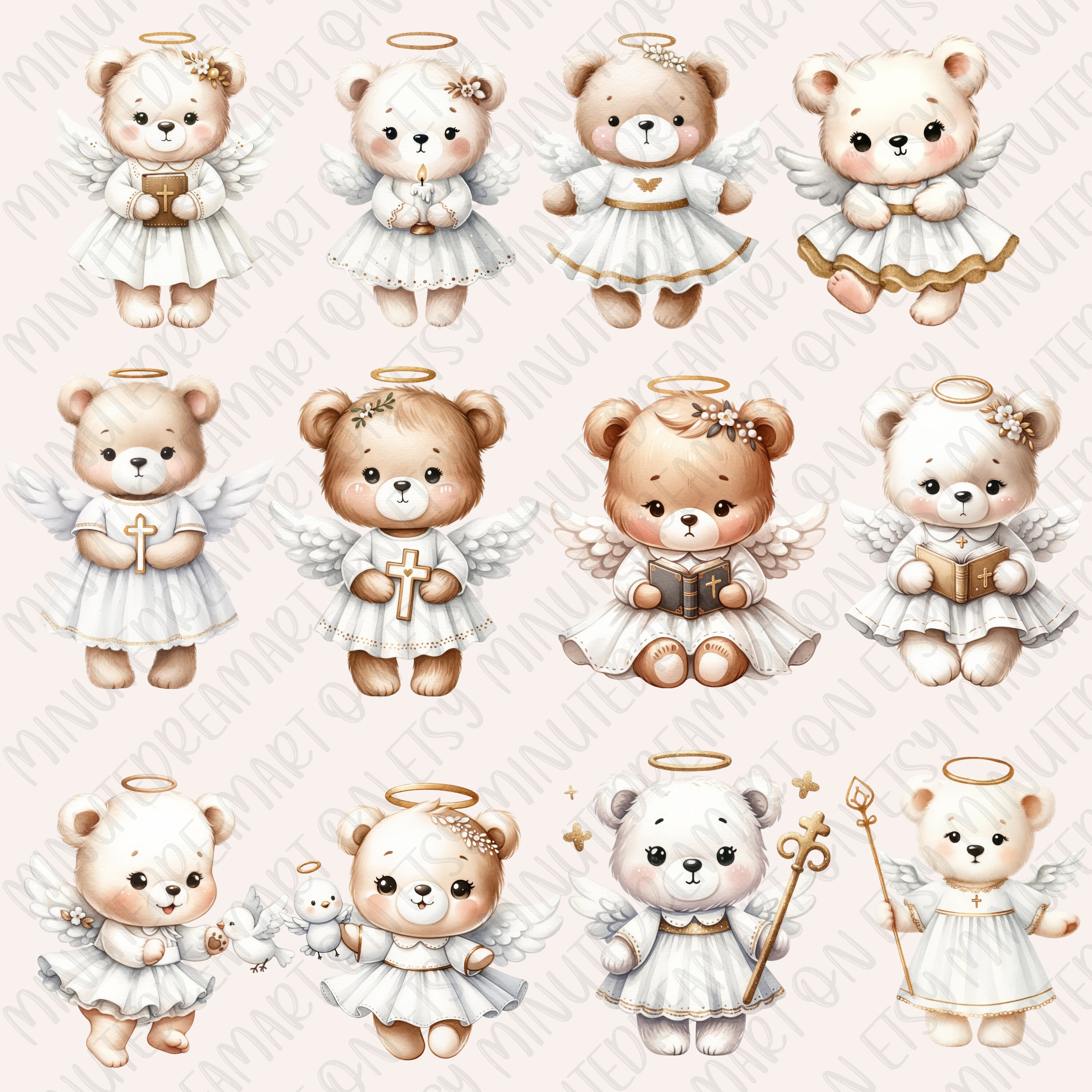 Cute Bear Clipart, Baby Angel Teddy Bear Png, Religious Event ...