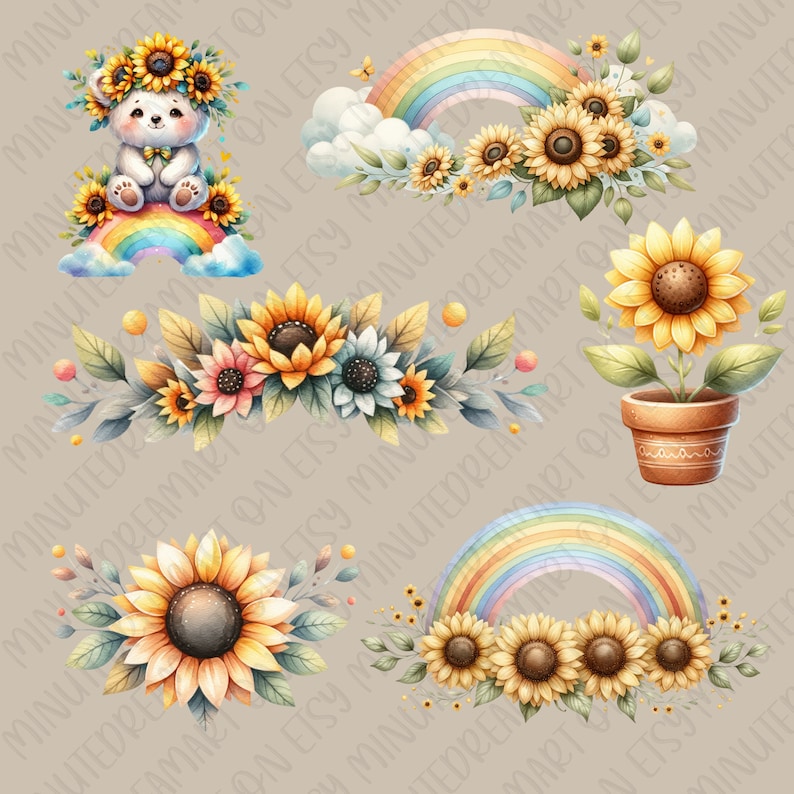 Cute Bear Clipart, Relax Bear, Gift for KID, Watercolor Sublimation ...