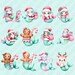 Santa Mermaid Clipart, Christmas in July PNG, Watercolor Sublimation ...