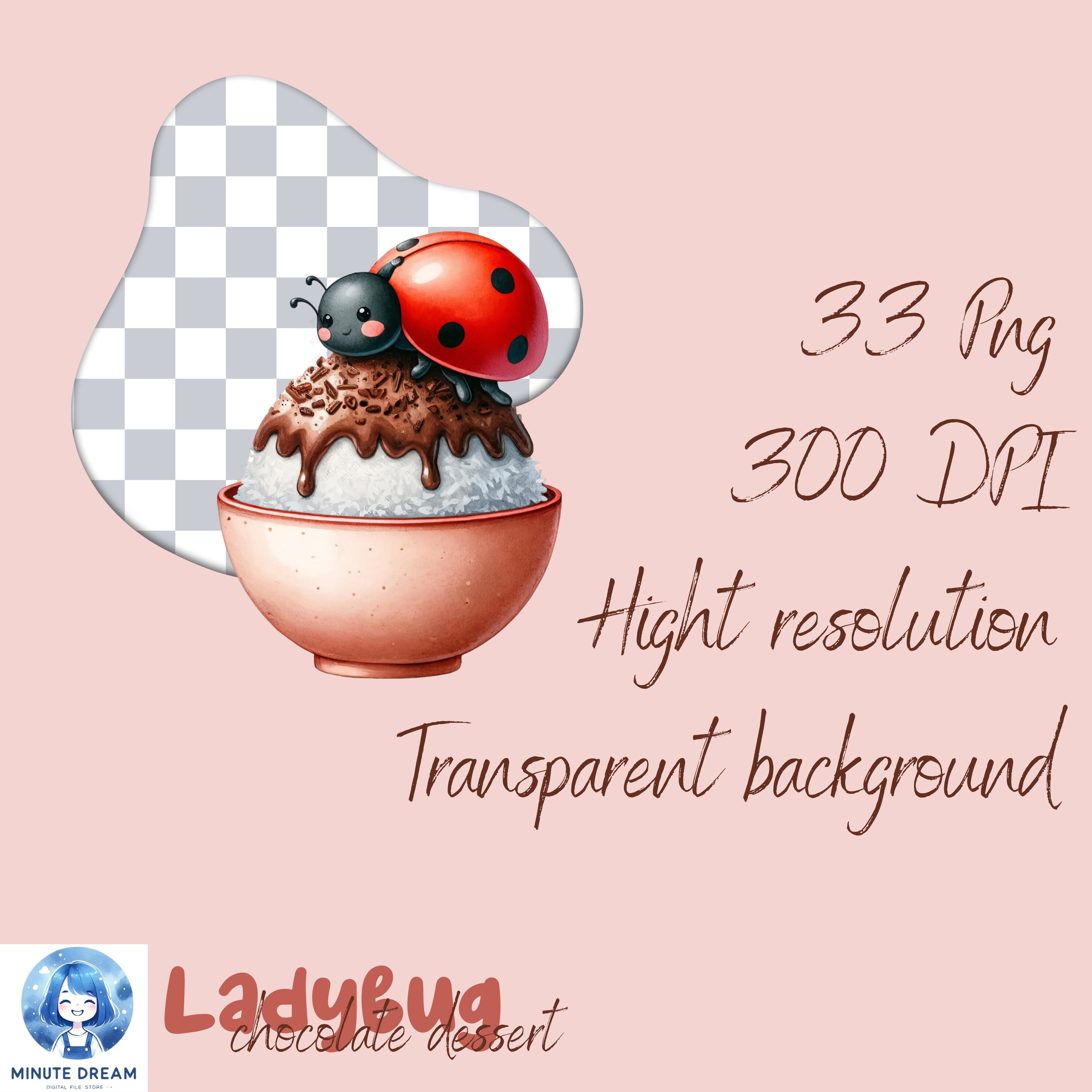 Chocolate Ladybug Clipart, Dessert PNG, Sweet Bug Clipart, Watercolor ...