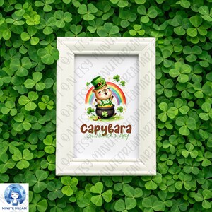 St. Patrick's Day Capybara Clipart, Animal Shamrocks Png, Rainbows ...