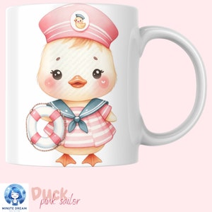 Cute Duck Clipart, Nautical Little Girl Png, Watercolor Sublimation ...