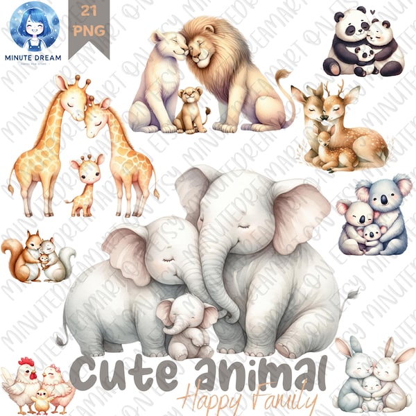 Cute Baby Animal Clipart, With Pink Bow, Gift for Girl's Baby Shower ...