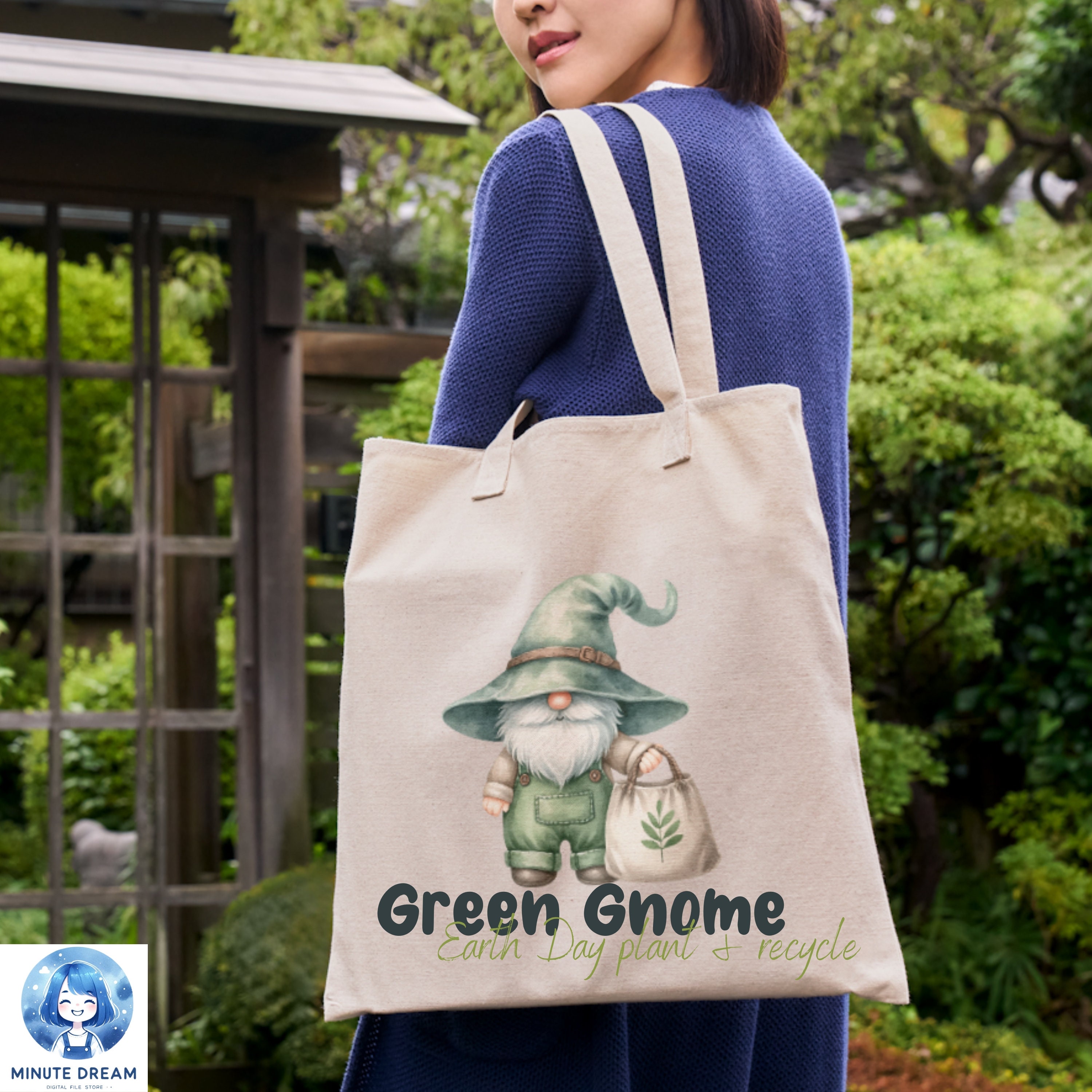 Green Gnome Clipart, Earth Day Clipart, Watercolor Sublimation, Plant ...