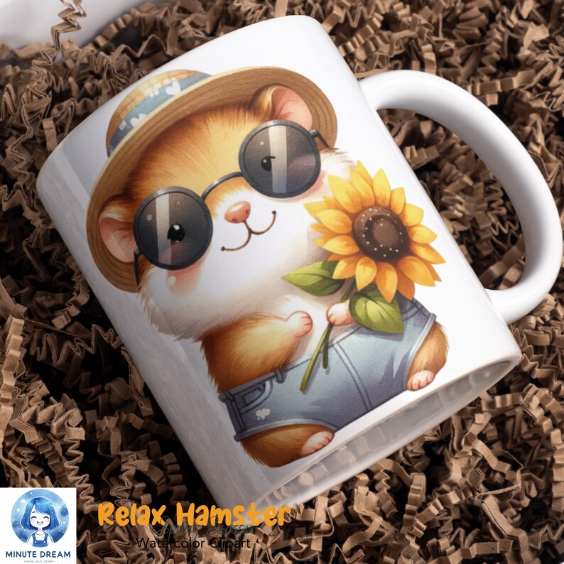 Cute Hamster Clipart, Relax Hamster, Gift for KID, Watercolor ...