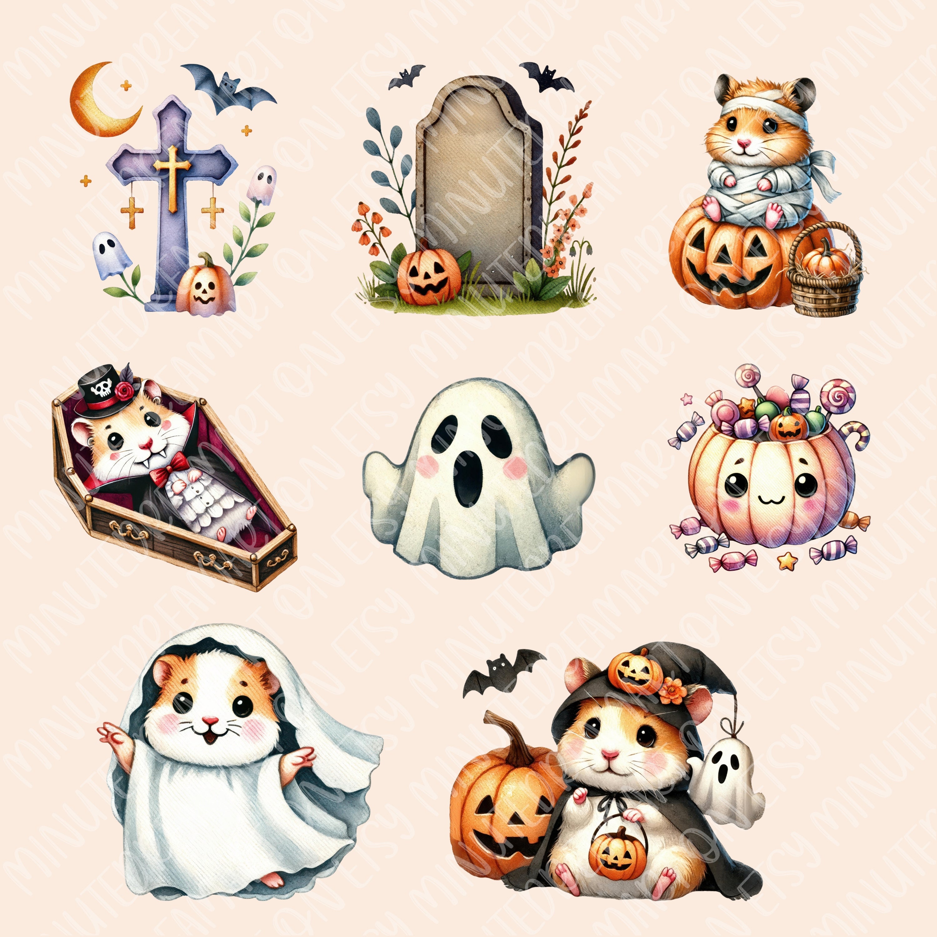 Cute Hamster Clipart, Halloween Png, Animal in Spooky Costumes ...