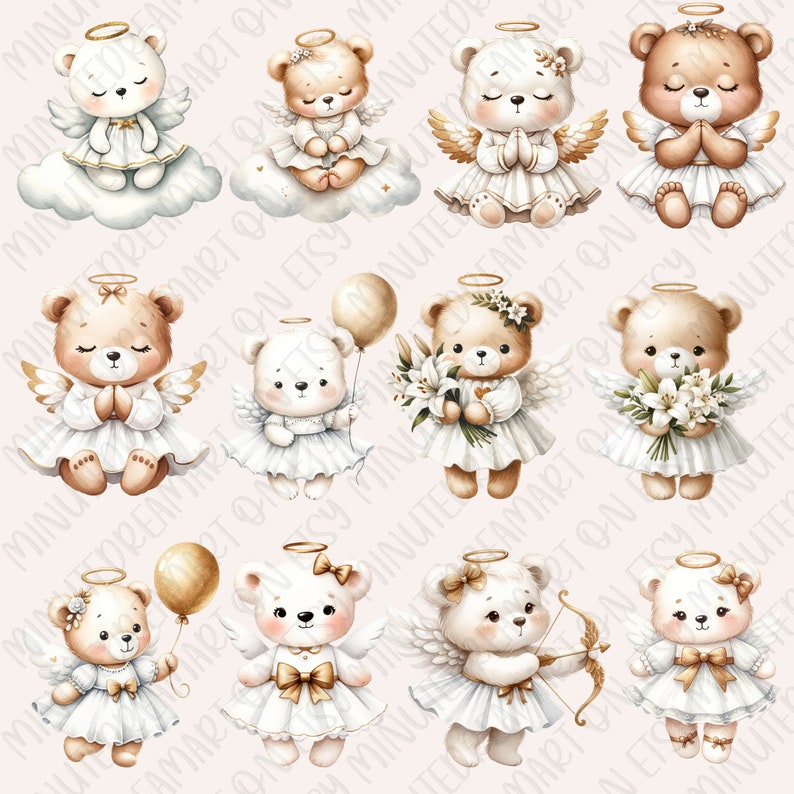 Cute Bear Clipart, Baby Angel Teddy Bear Png, Religious Event ...