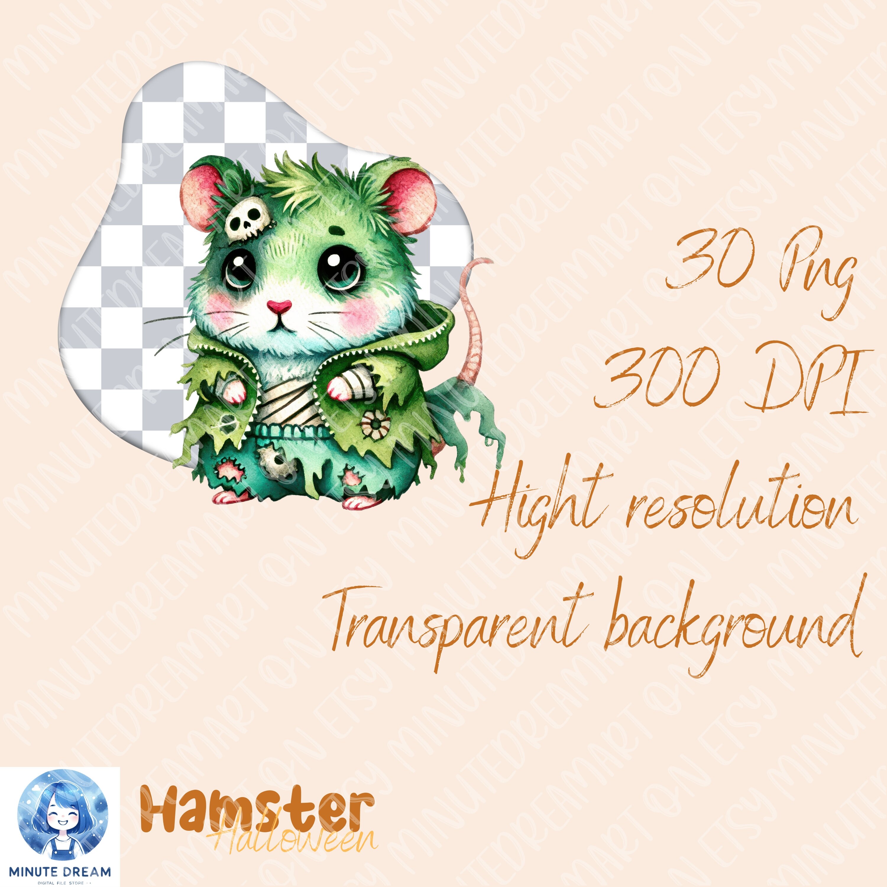 Cute Hamster Clipart, Halloween Png, Animal in Spooky Costumes ...