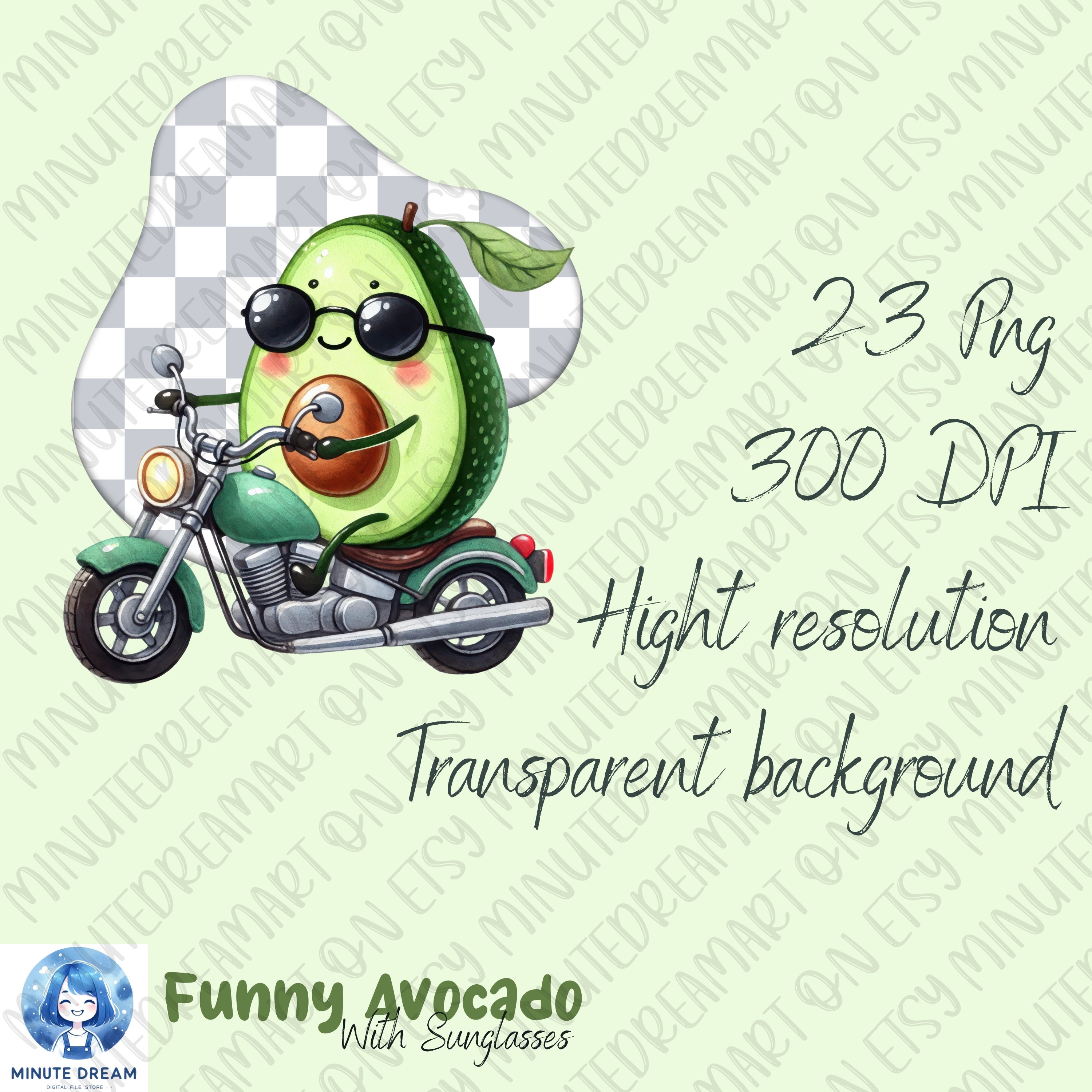 Funny Avocado Clipart, With Sunglasses, Gift for KID, Watercolor ...