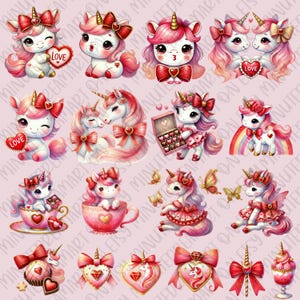 Valentine Unicorn Clipart, Cute Unicorn Png, Valentine's Day ...