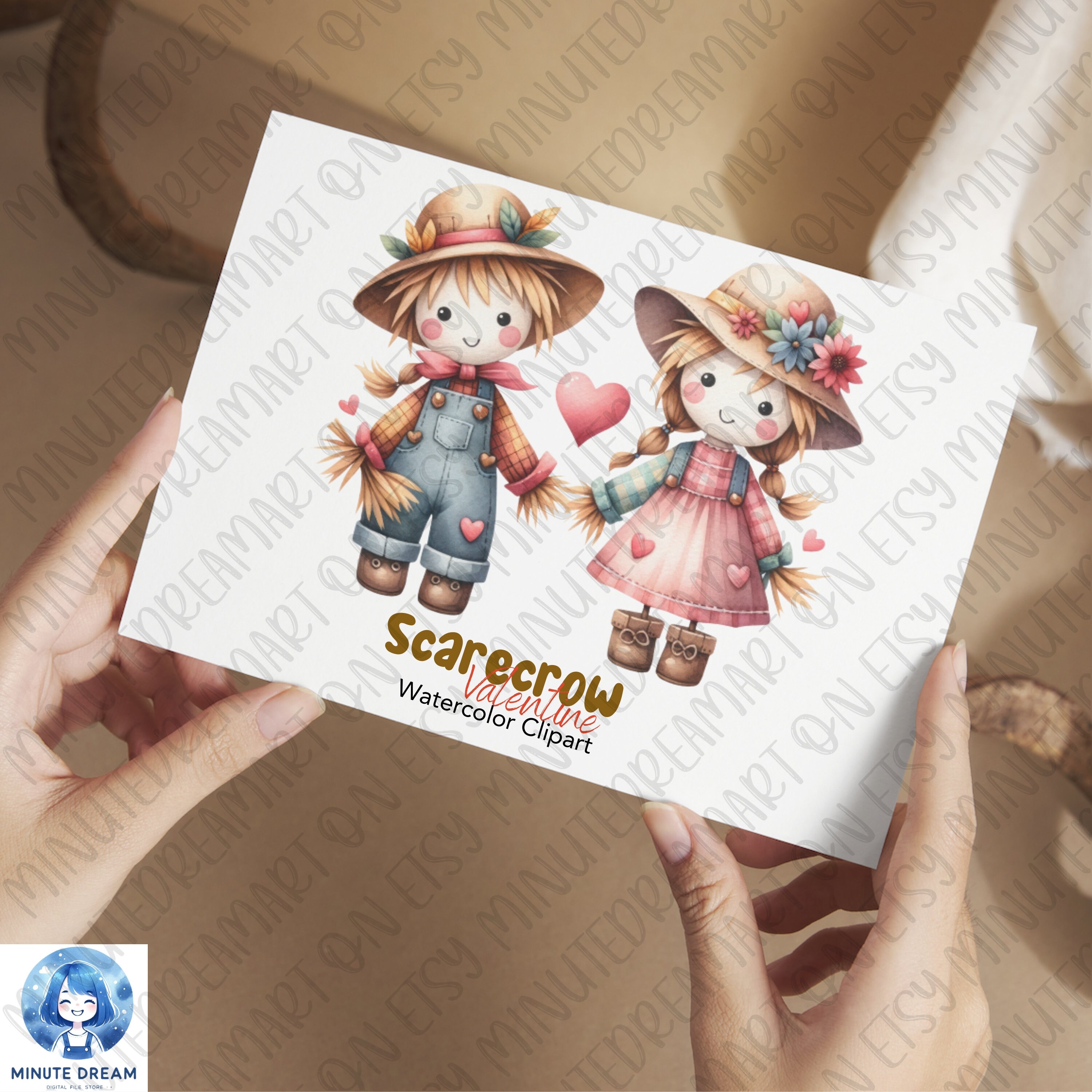 Cute Scarecrow Clipart, Valentine's Day, in Love, Farm Animal, Garden ...