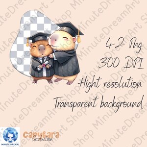 Capybara Graduation Clipart, Cute Capybaras With Diplomas Png ...
