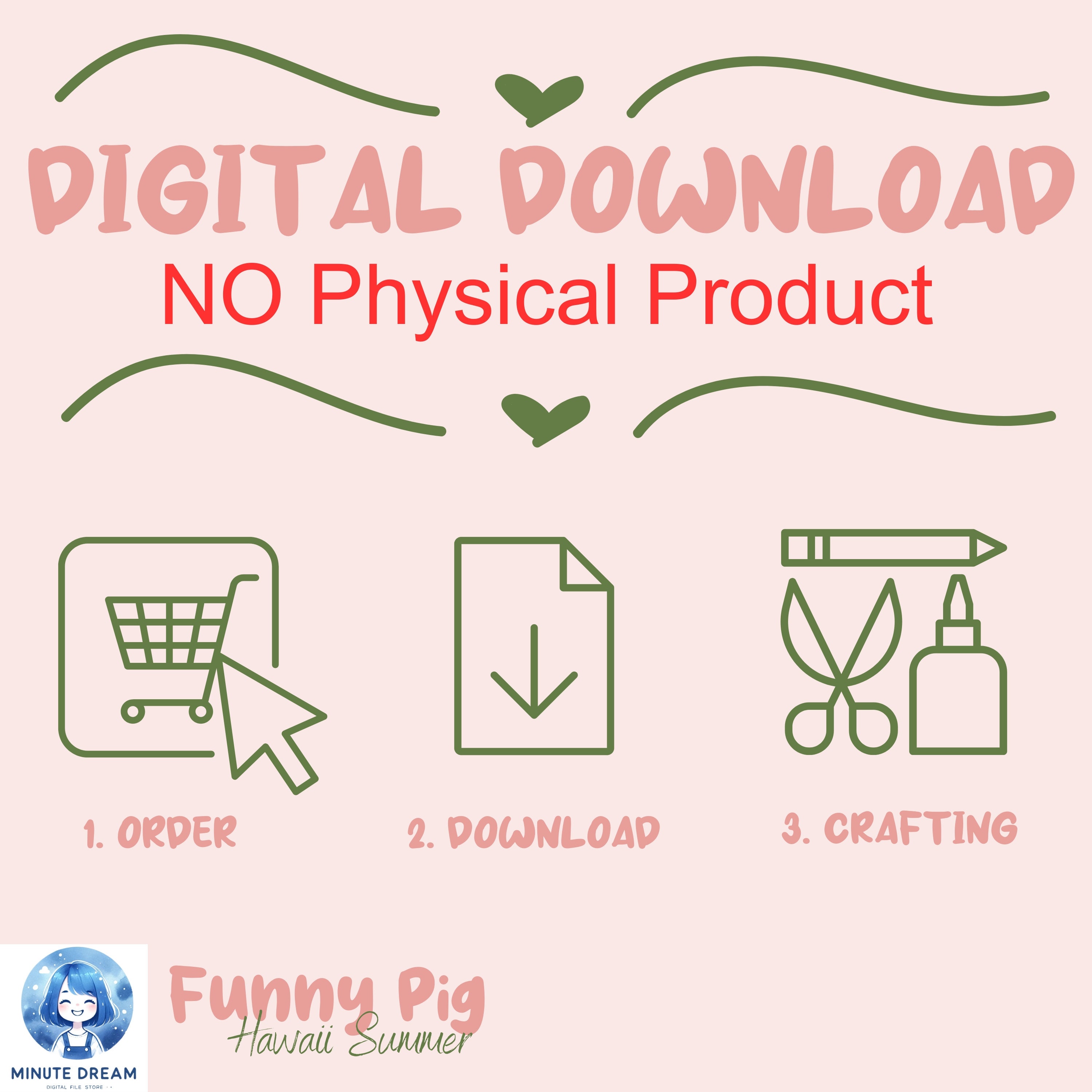 Funny Pig Clipart: Hawaiian Summer Watercolor PNG (32 Files) - Etsy