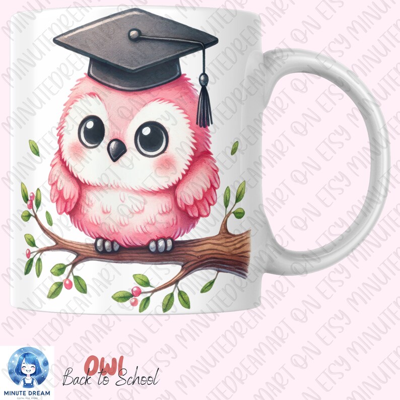 Cute Owl Clipart, Back to School Clipart, Cute Pink Graduation Owl ...