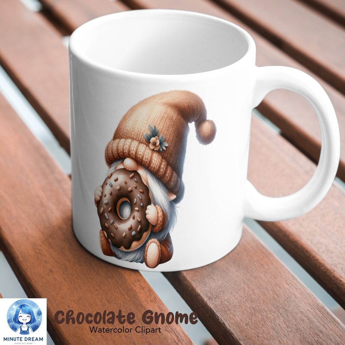 Chocolate Gnome Clipart, Dessert PNG, Sweet Gnome Clipart, Watercolor ...