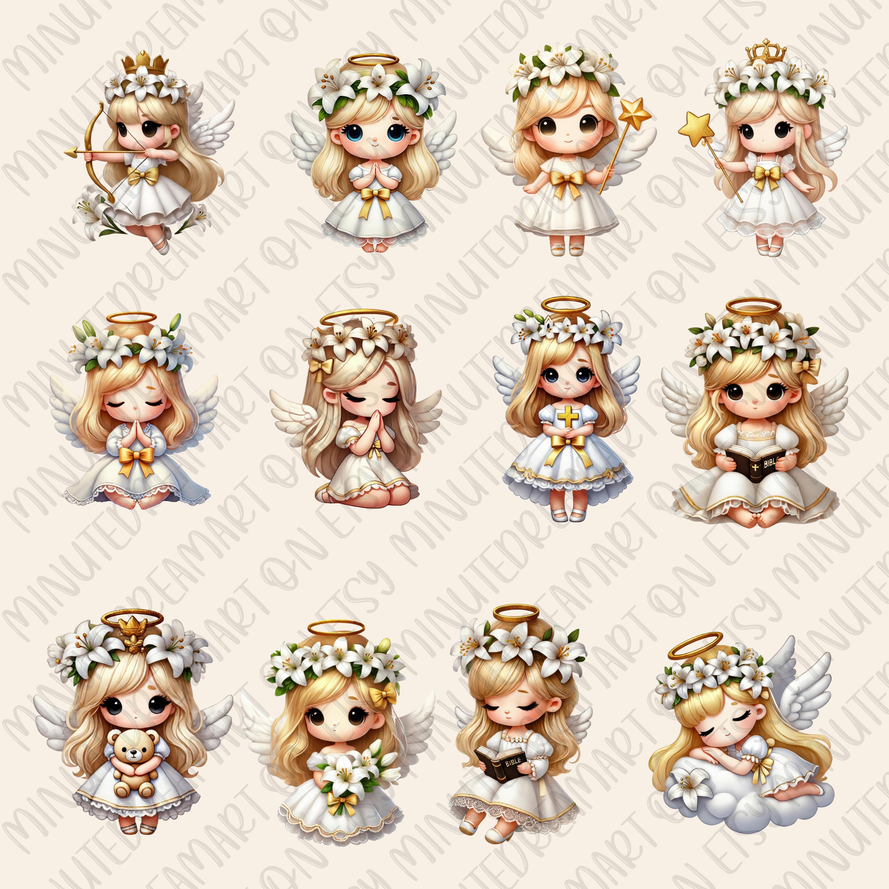 Cute Angel Clipart, Baby Lily Angel Png, Religious Event, Watercolor ...