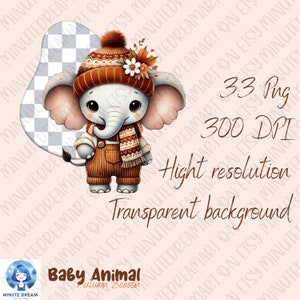 Fall Baby Animal Clipart: Watercolor Autumn PNG (33 Files) - Etsy