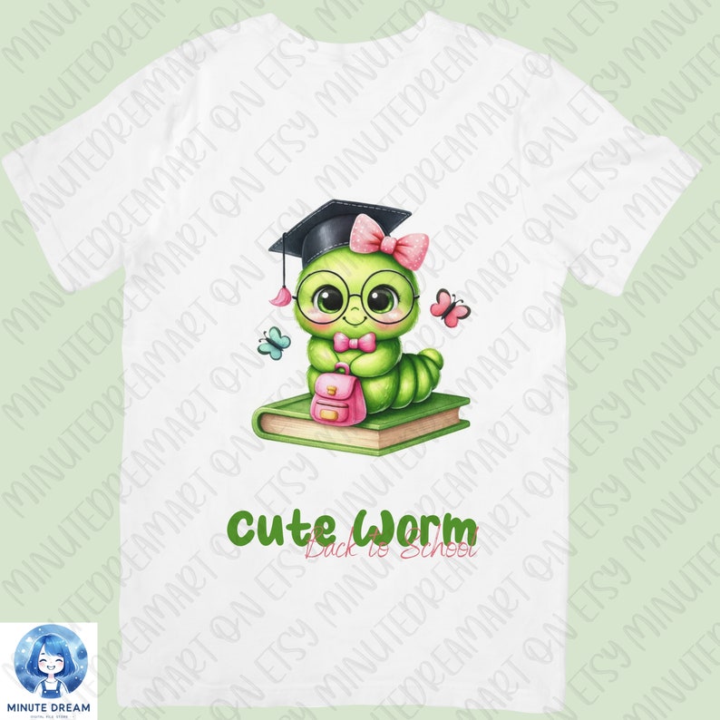 Cute Worm Clipart, With Pink Bow, Back to School Png, Watercolor ...