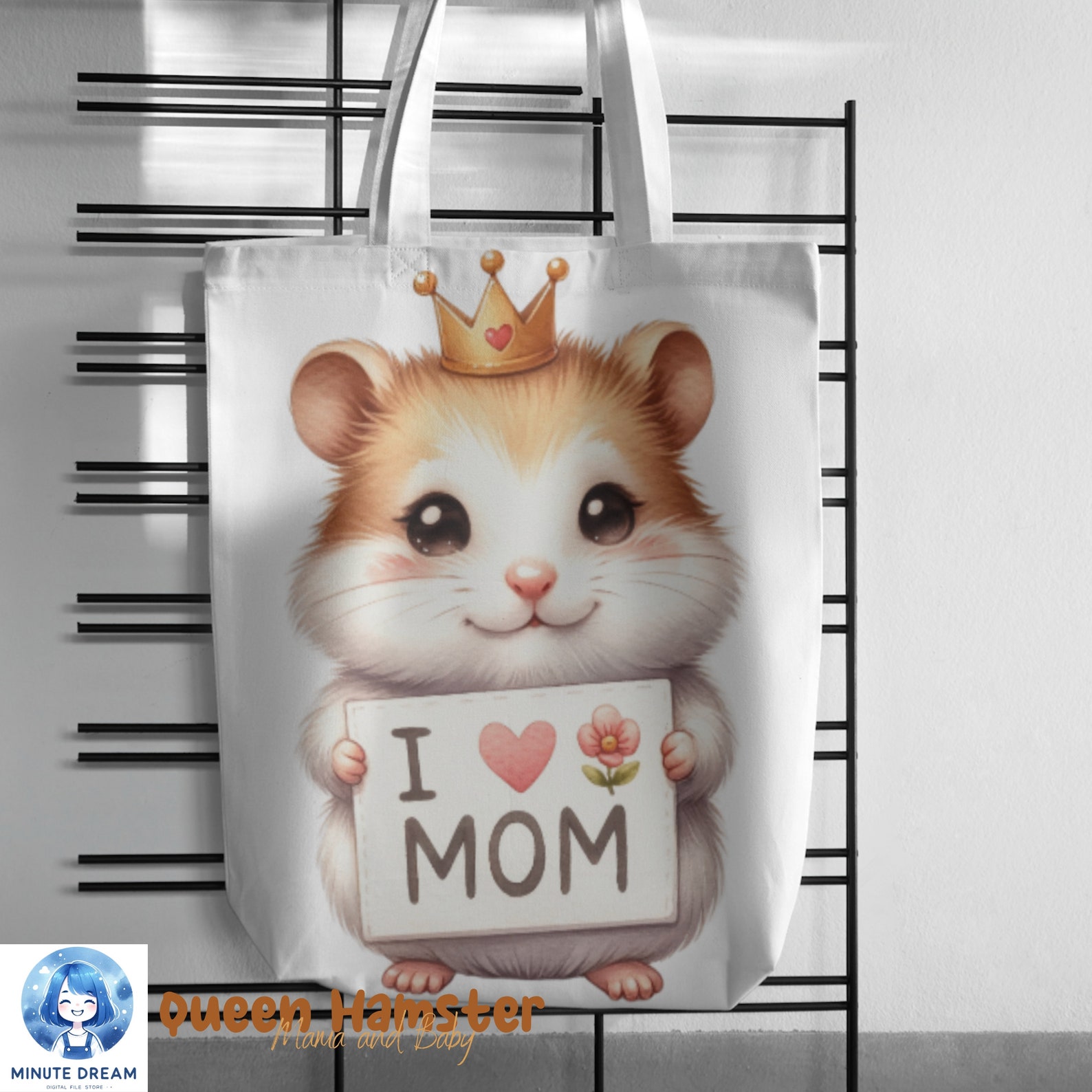Queen Hamster Clipart: Mama and Baby Watercolor PNG (digital Download ...