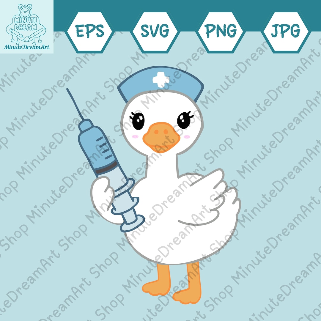 Nurse Goose SVG, Funny Silly Nurse Goose Clipart, Baby Shower Wildlife ...