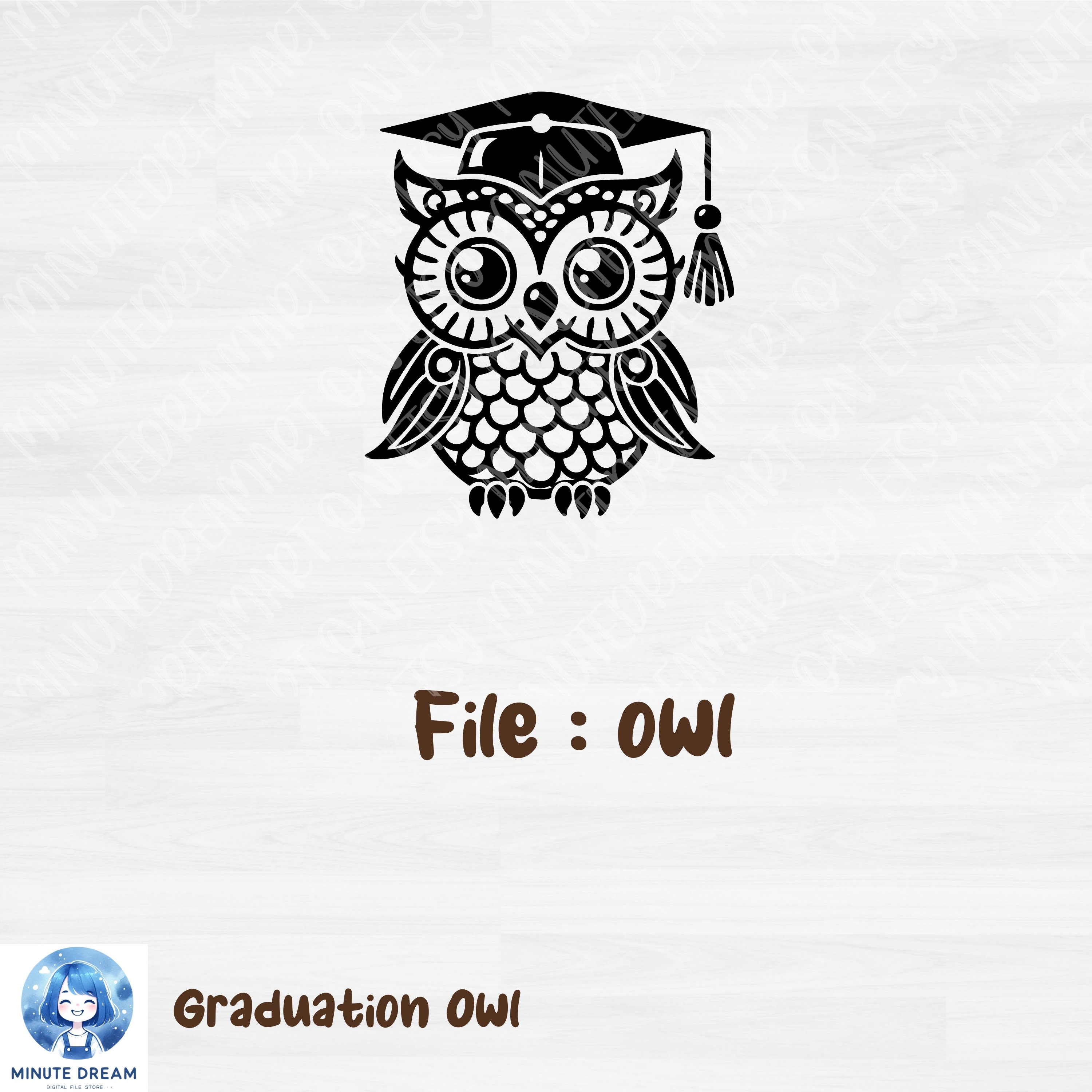 Cute Graduation Owl SVG, Owls, School Clipart, PNG, JPG, Cut File for ...