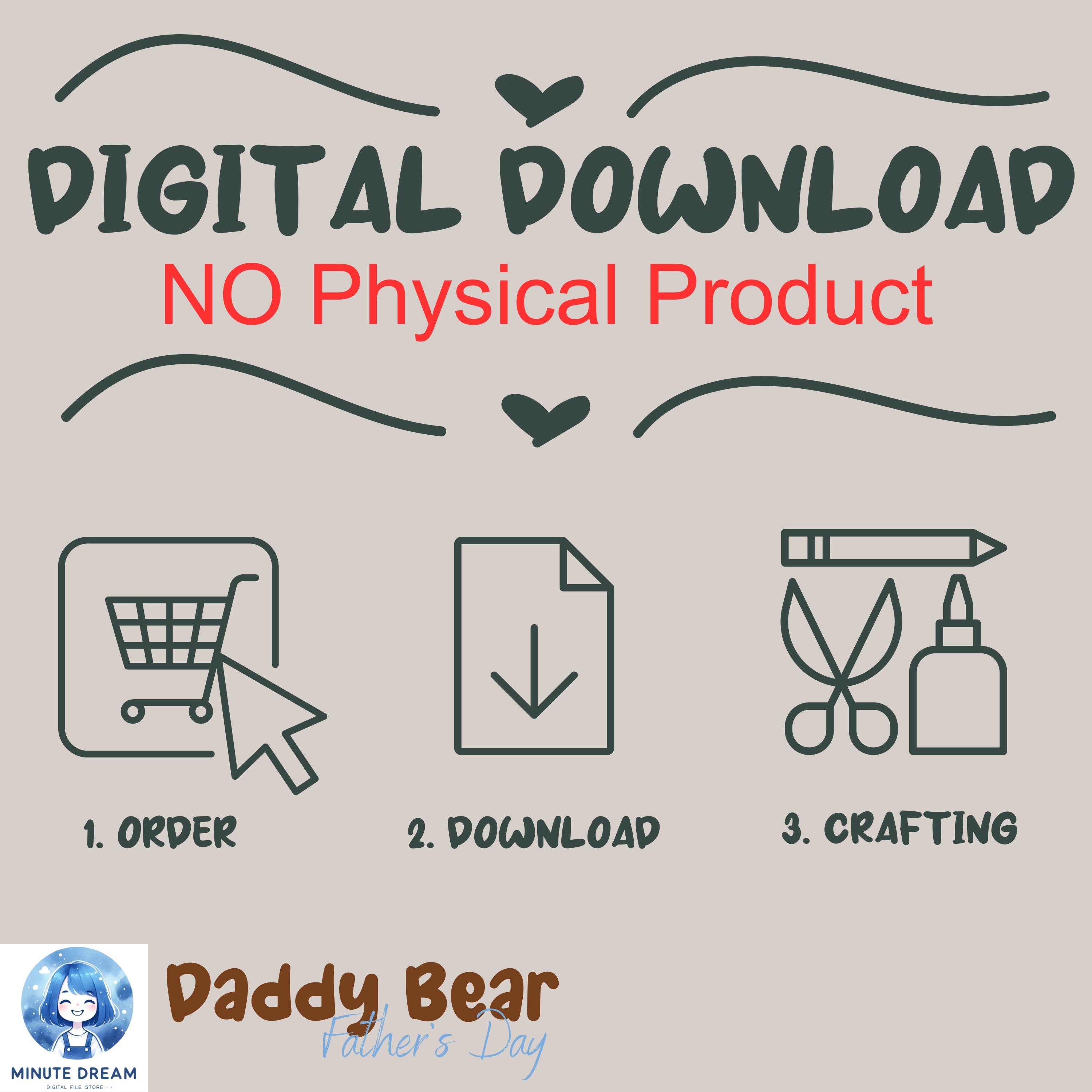 Daddy Bear Clipart, Father's Day, Watercolor Sublimation, Nursery, Dad ...
