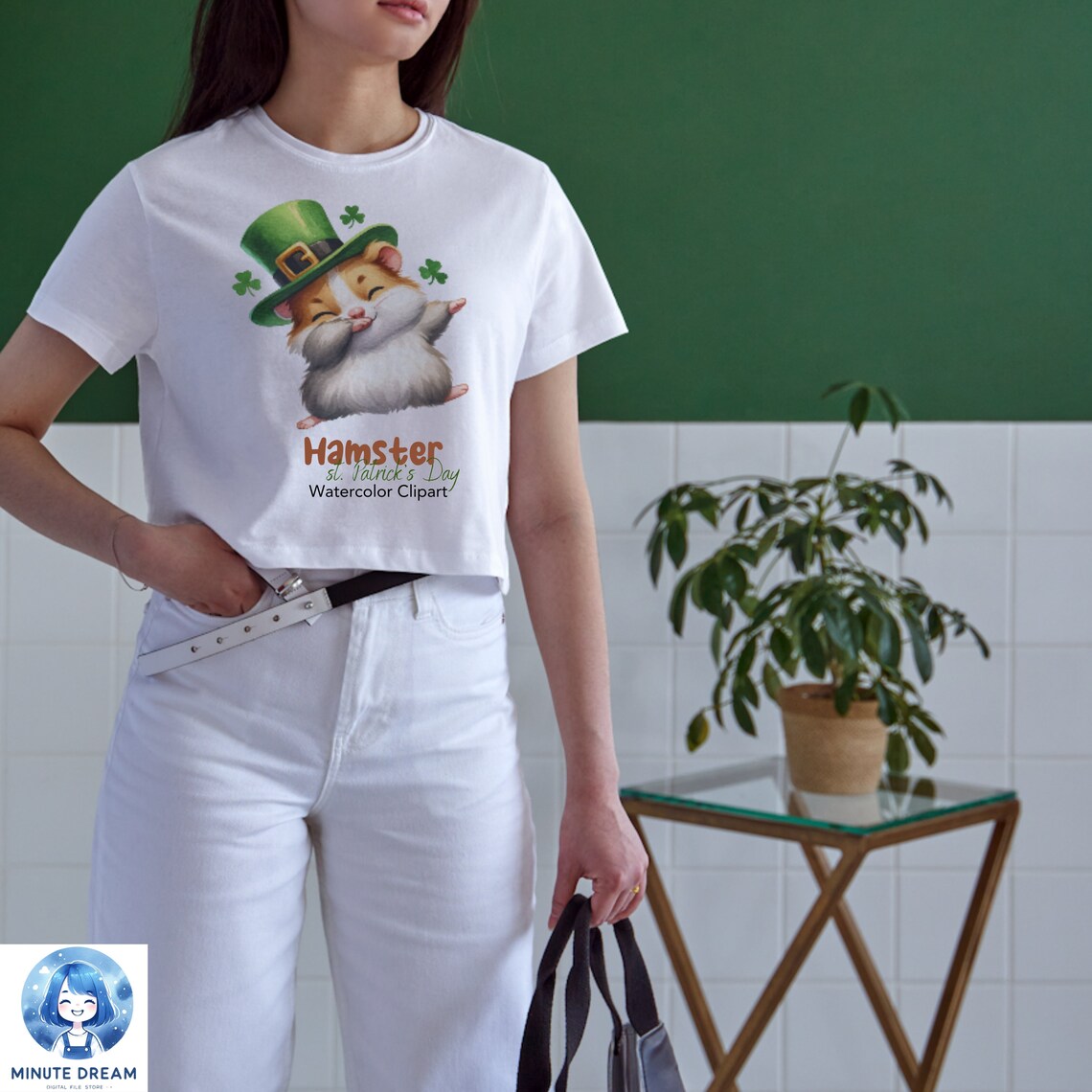 Cute Hamster St. Patrick's Clipart, Saint Patrick's Day, Watercolor ...