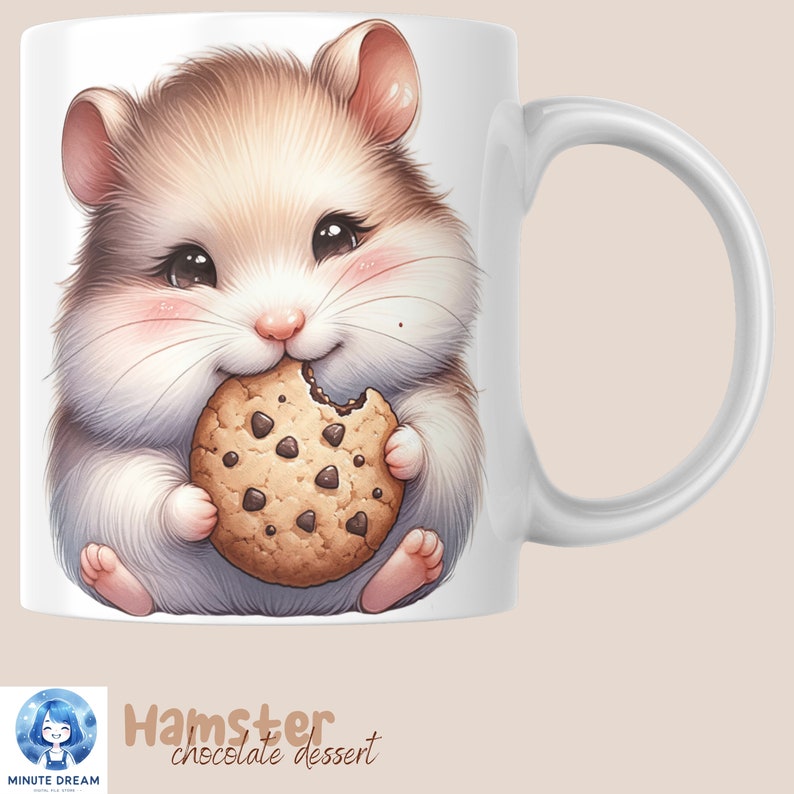 Chocolate Hamster Clipart: Dessert PNG, Watercolor Sublimation (digital ...