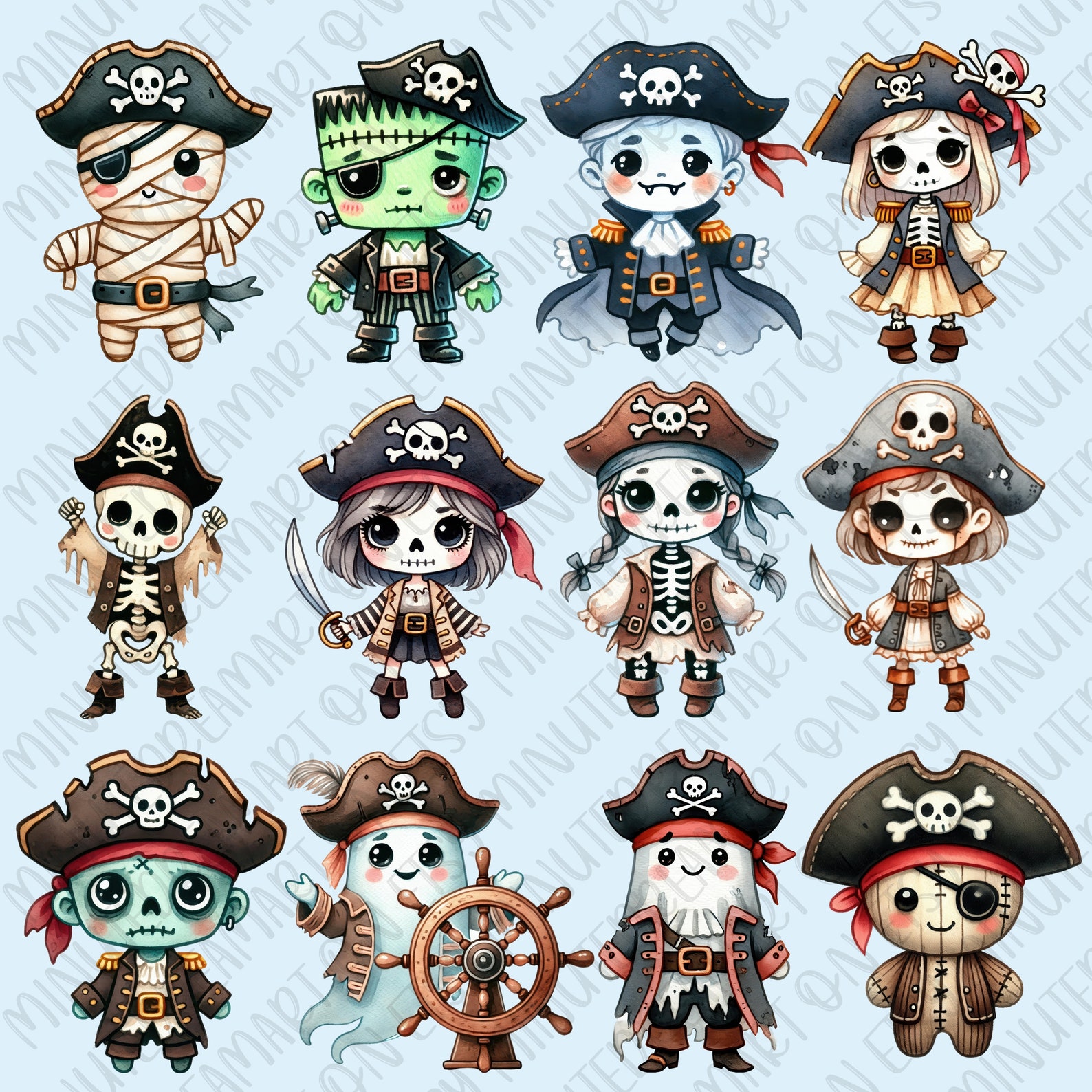 Ghost Pirate Clipart, Devil Pirate Party, Halloween Png, Gift for KID ...