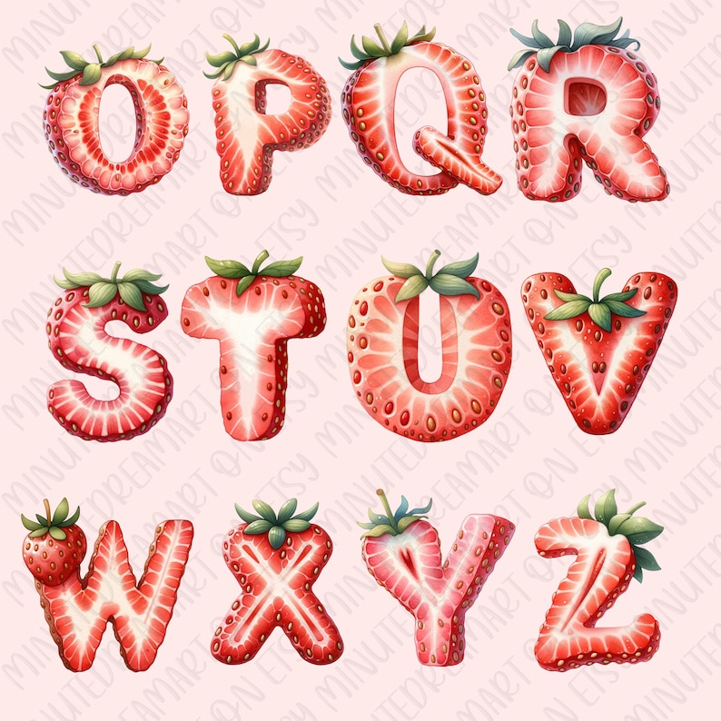 Strawberry Alphabet Letters, Strawberry PNG, Red Berry Fruit ...