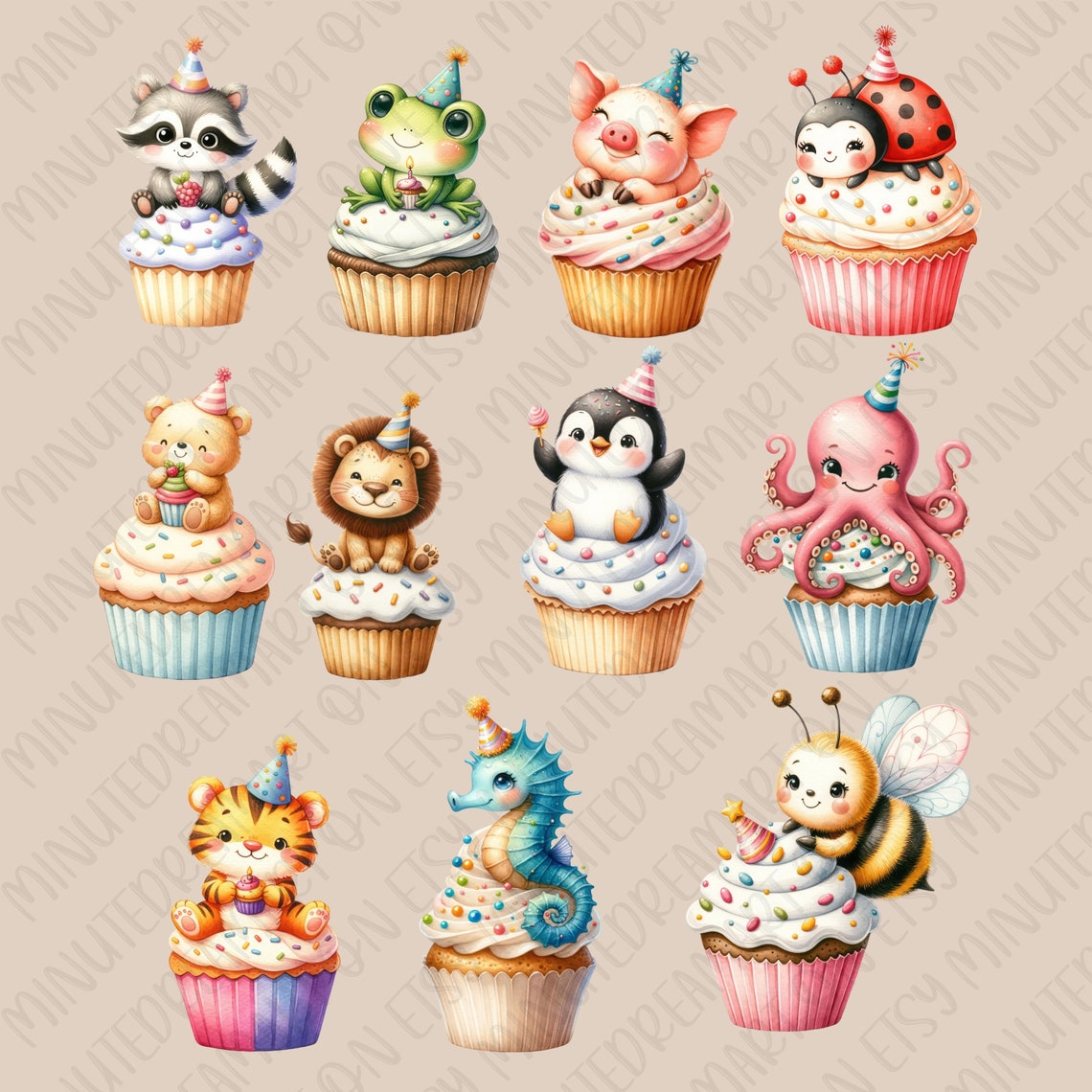 Animal Birthday Cupcake PNG Clipart, Birthday Cake Clipart,happy ...
