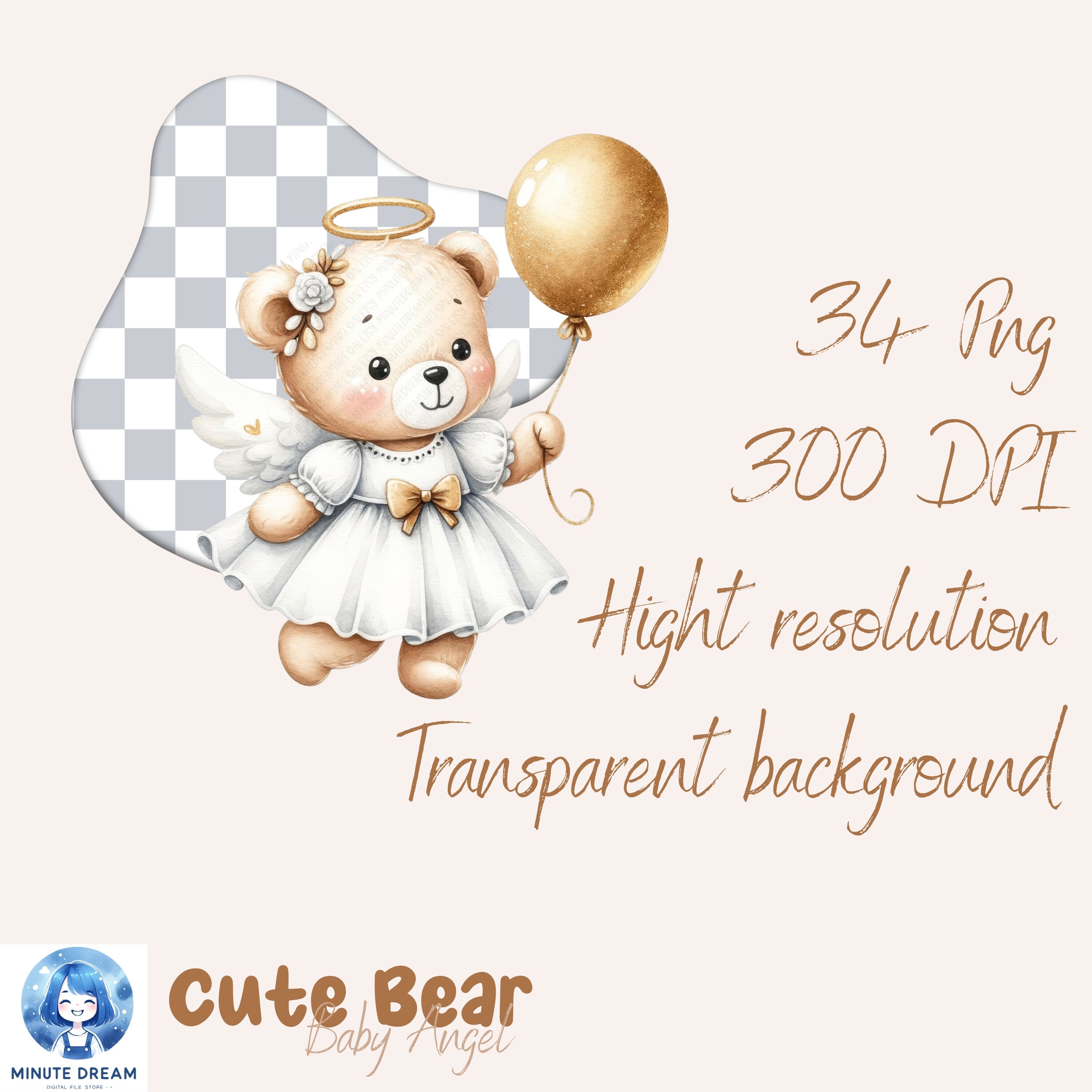 Cute Bear Clipart, Baby Angel Teddy Bear Png, Religious Event ...