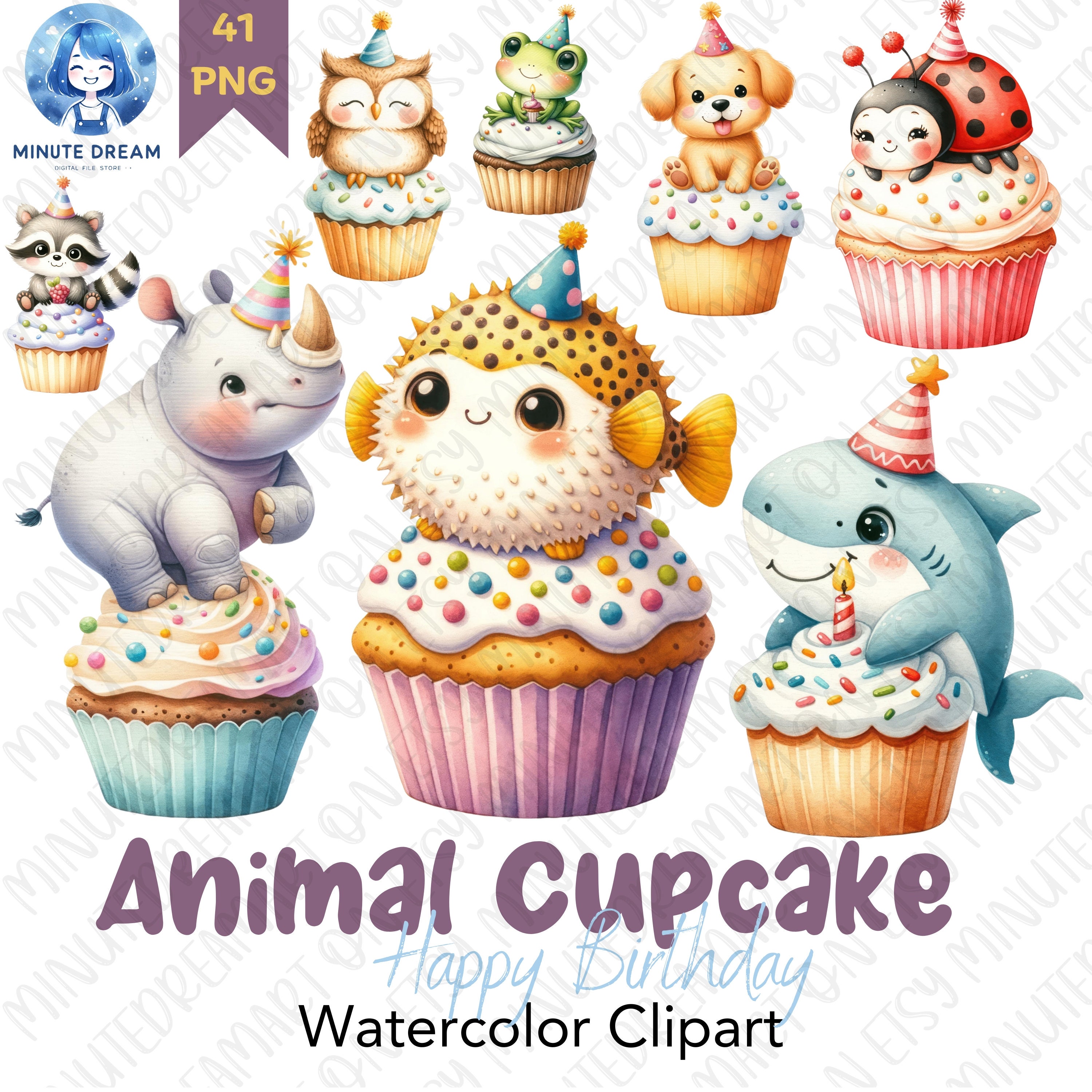 Animal Birthday Cupcake PNG Clipart, Birthday Cake Clipart,happy ...