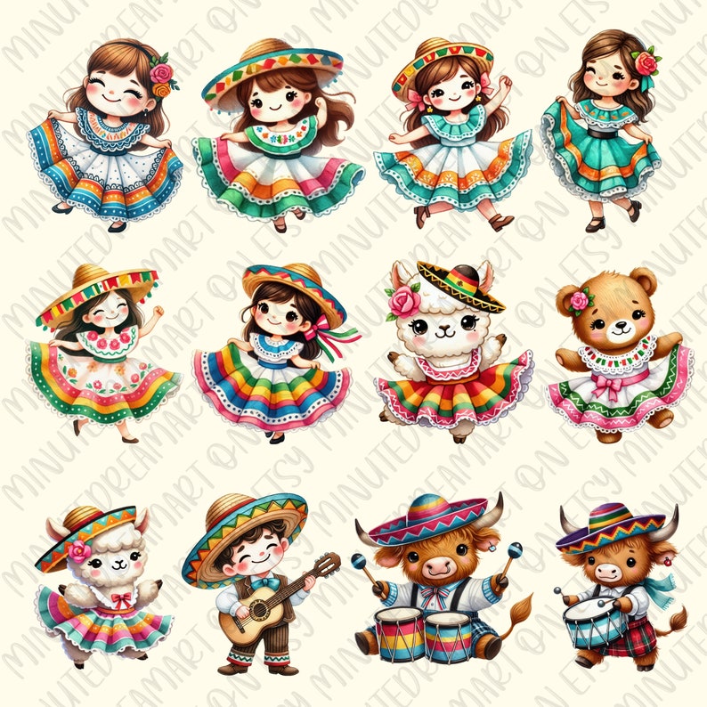 Hispanic Heritage Month Clipart: Watercolor Latino PNG (digital ...