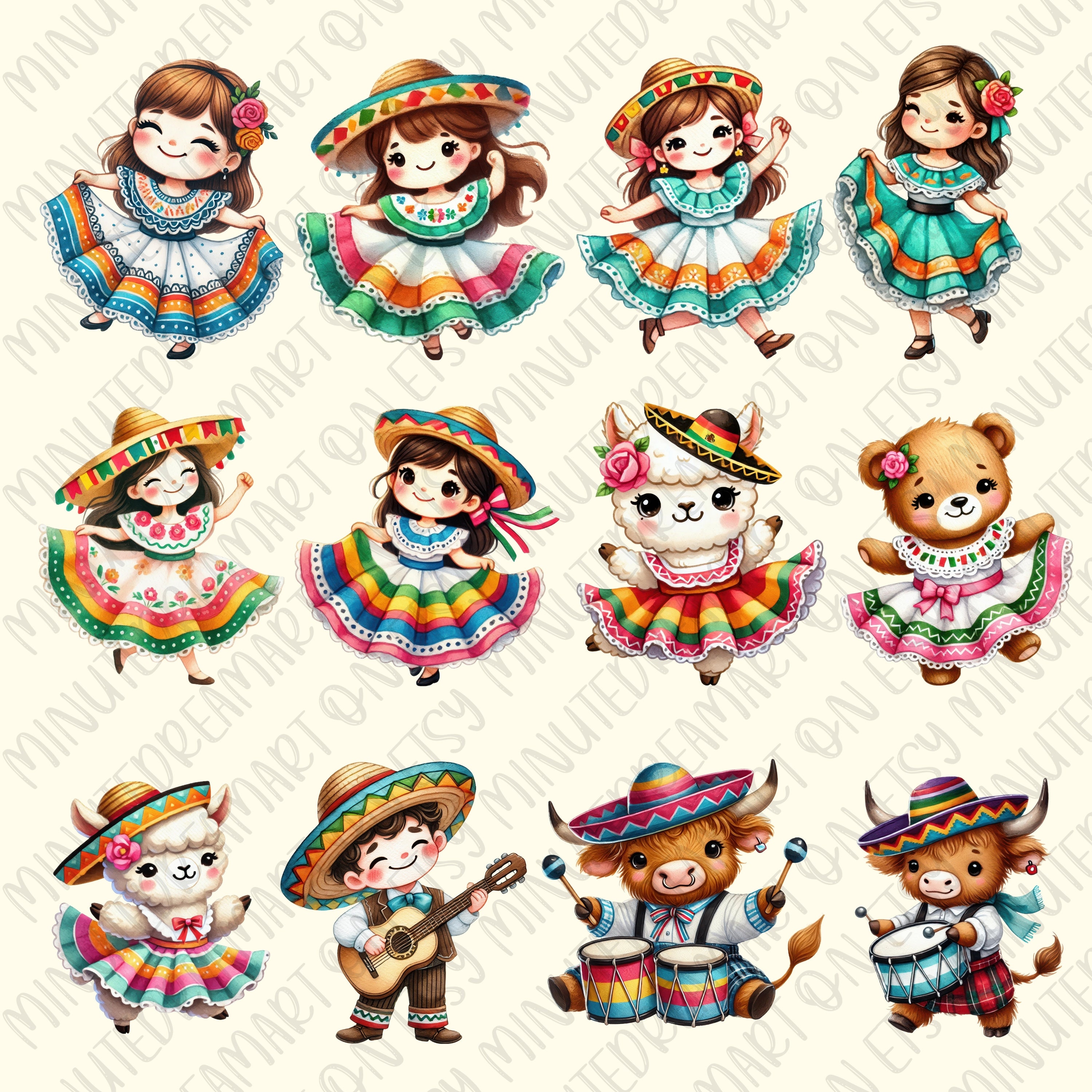 Hispanic Heritage Month Clipart: Watercolor Latino PNG (digital ...