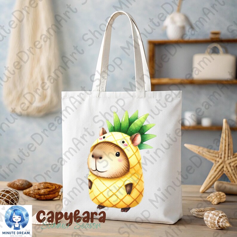 Capybara Summer Clipart: Tropical Beach Animals PNG (40 Files) - Etsy