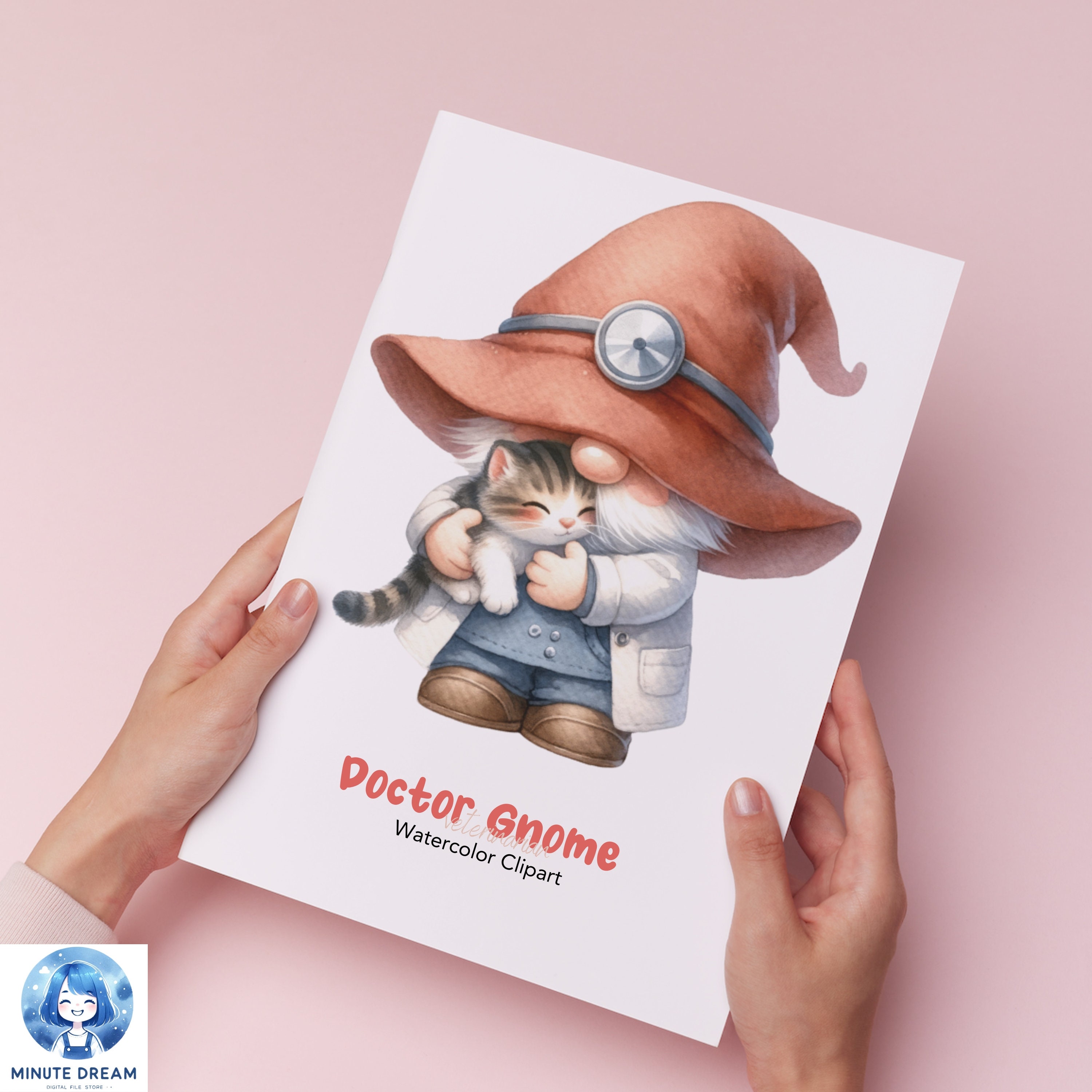 Doctor Gnome Clipart, Veterinarian Animal, Watercolor Sublimation ...