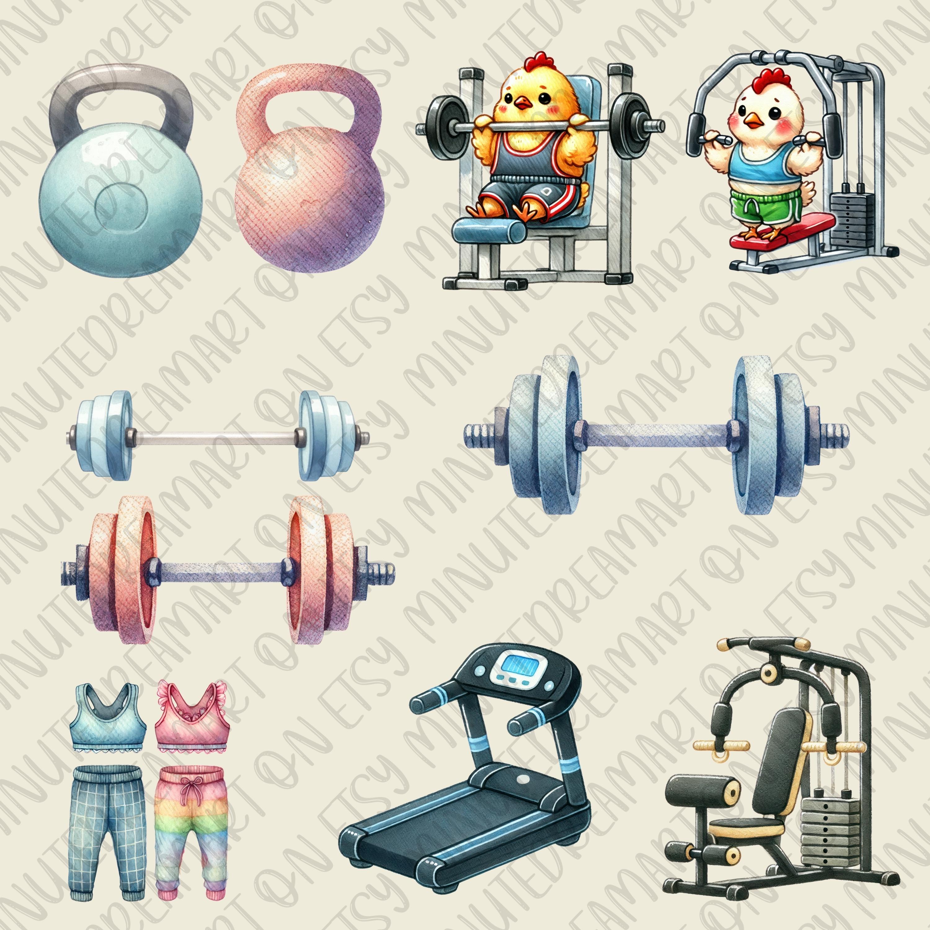 Funny Chicken Fitness Clipart, Gym Workout Chicken PNG, Cute Cartoon ...