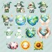 Green Gnome Clipart, Earth Day Clipart, Watercolor Sublimation, Plant ...