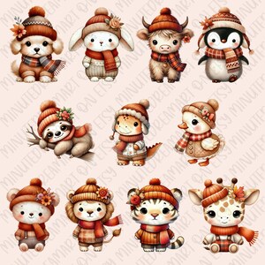 Fall Baby Animal Clipart: Watercolor Autumn PNG (33 Files) - Etsy