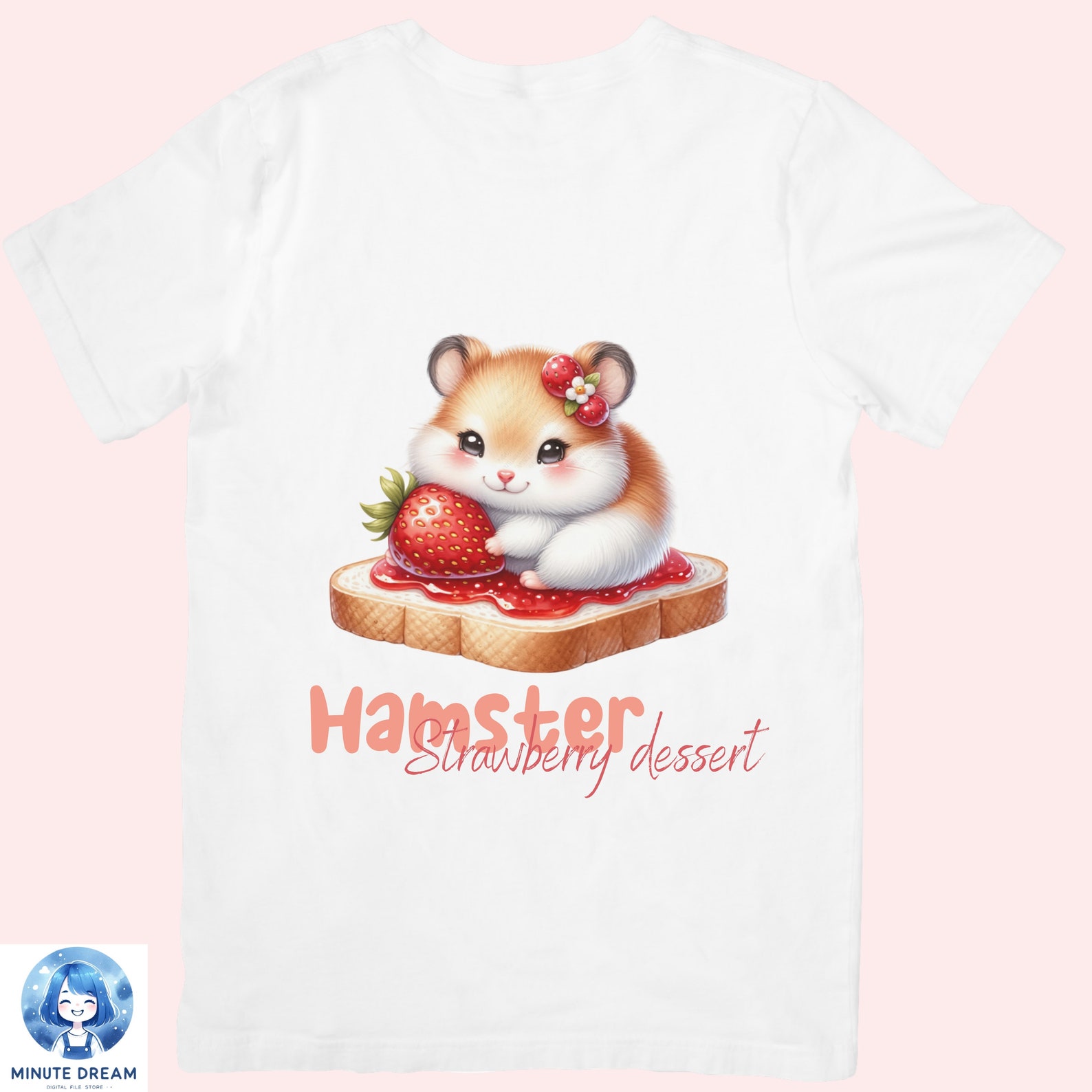 Strawberry Hamster Clipart, Dessert PNG, Sweet Mouse Clipart ...