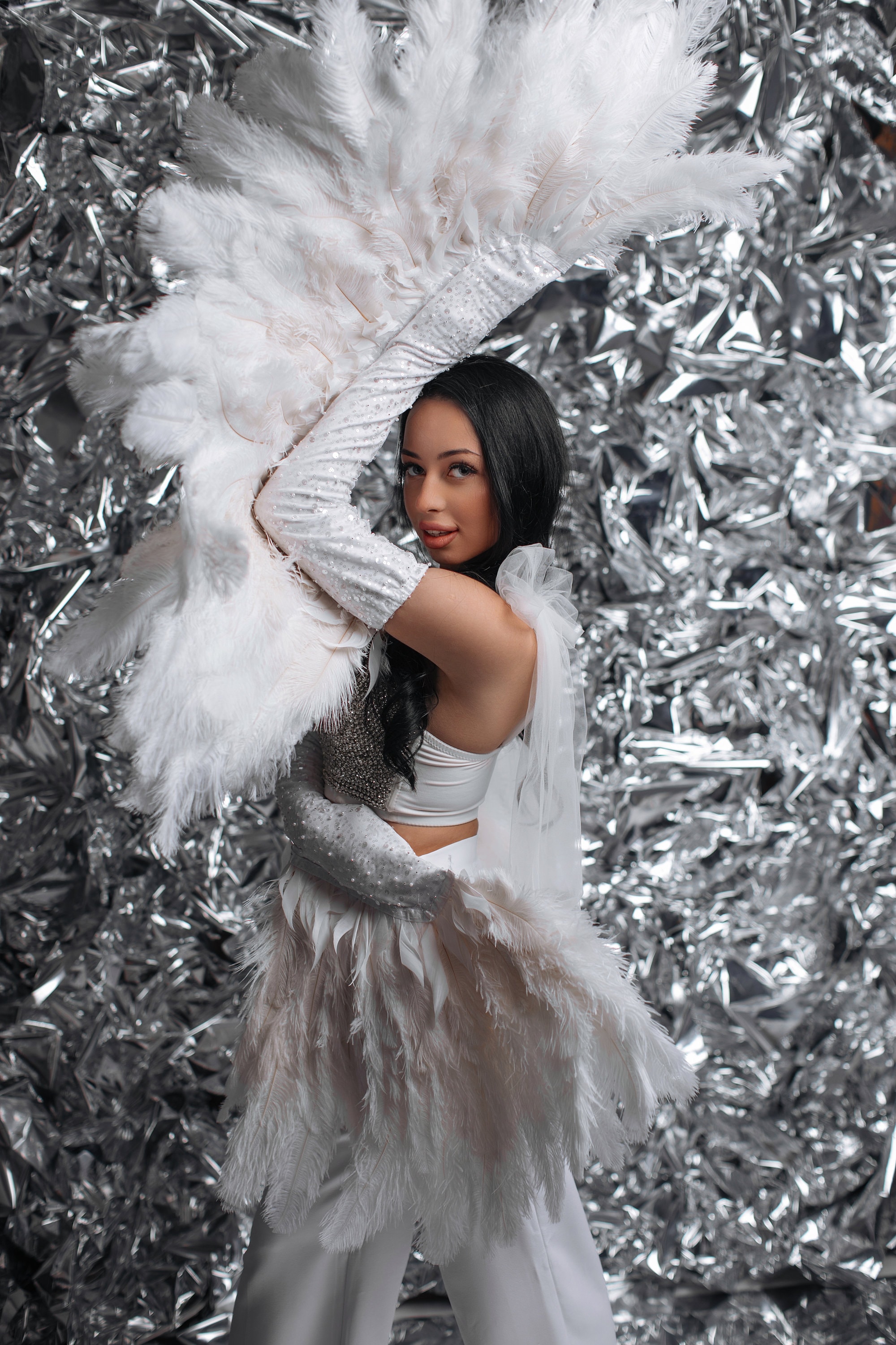 Feather Wings Angel Wings Arm Wings for Dance Cosplay Wings White Arm ...