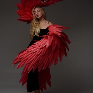 Red Wings and Tail Costume, Bird Wings Costume Cosplay, Big Bird Wings ...