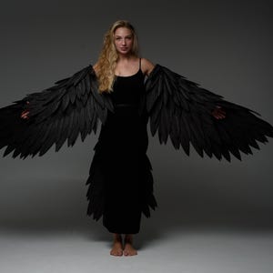 Black Wings and Tail Costume, Bird Wings Costume Cosplay, Black Wings ...