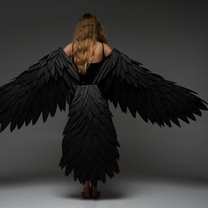 Black Wings and Tail Costume, Bird Wings Costume Cosplay, Black Wings ...