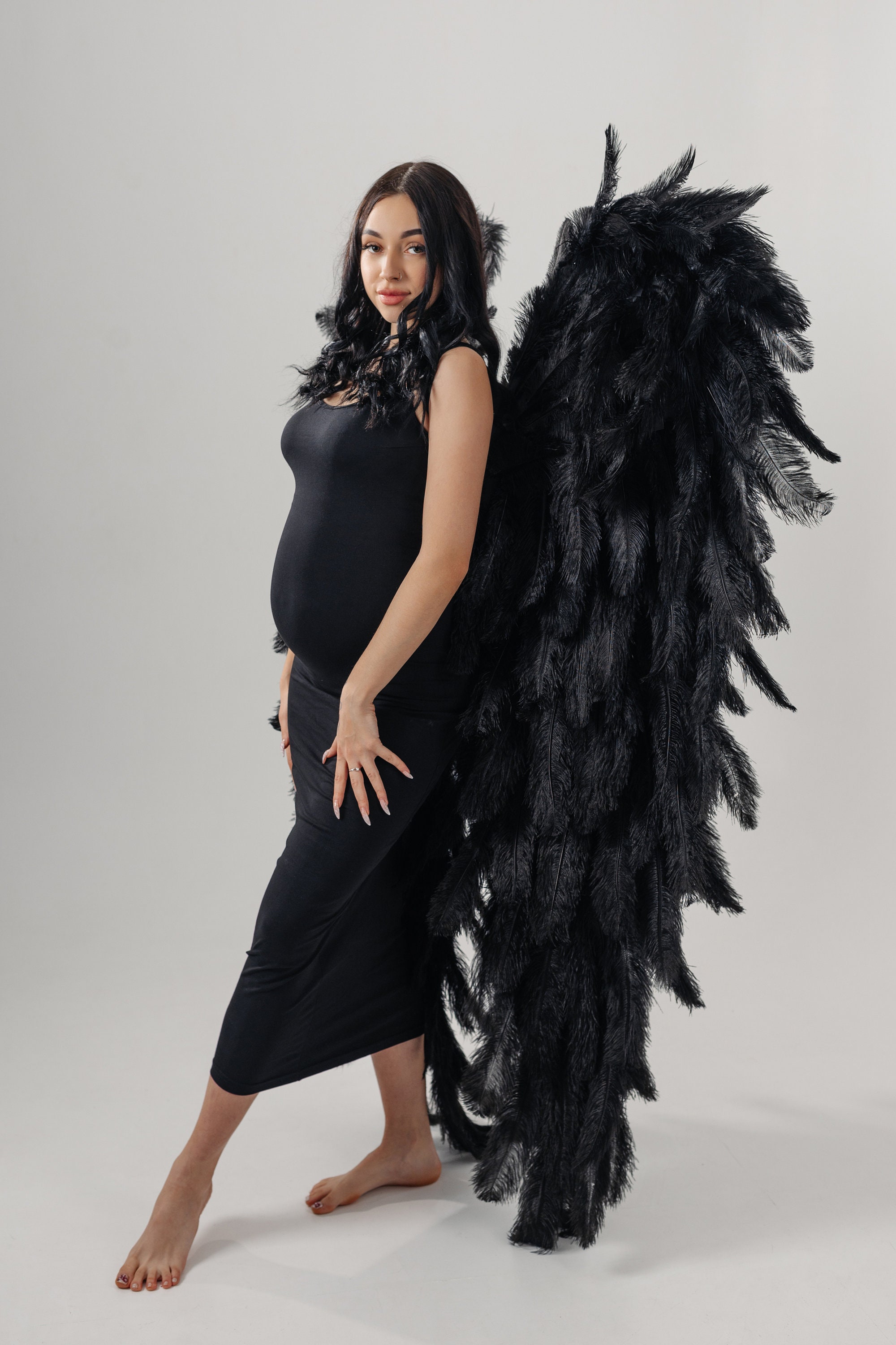 Maternity Prop for Photo Shoot Pregnancy Photo Wings Black Wings Angel ...