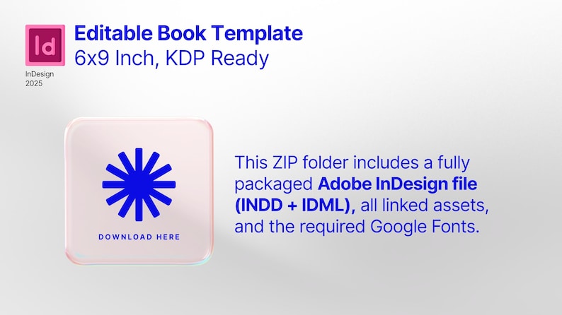 Editable KDP Indesign Template 6x9 | Professional Book Layout - Etsy