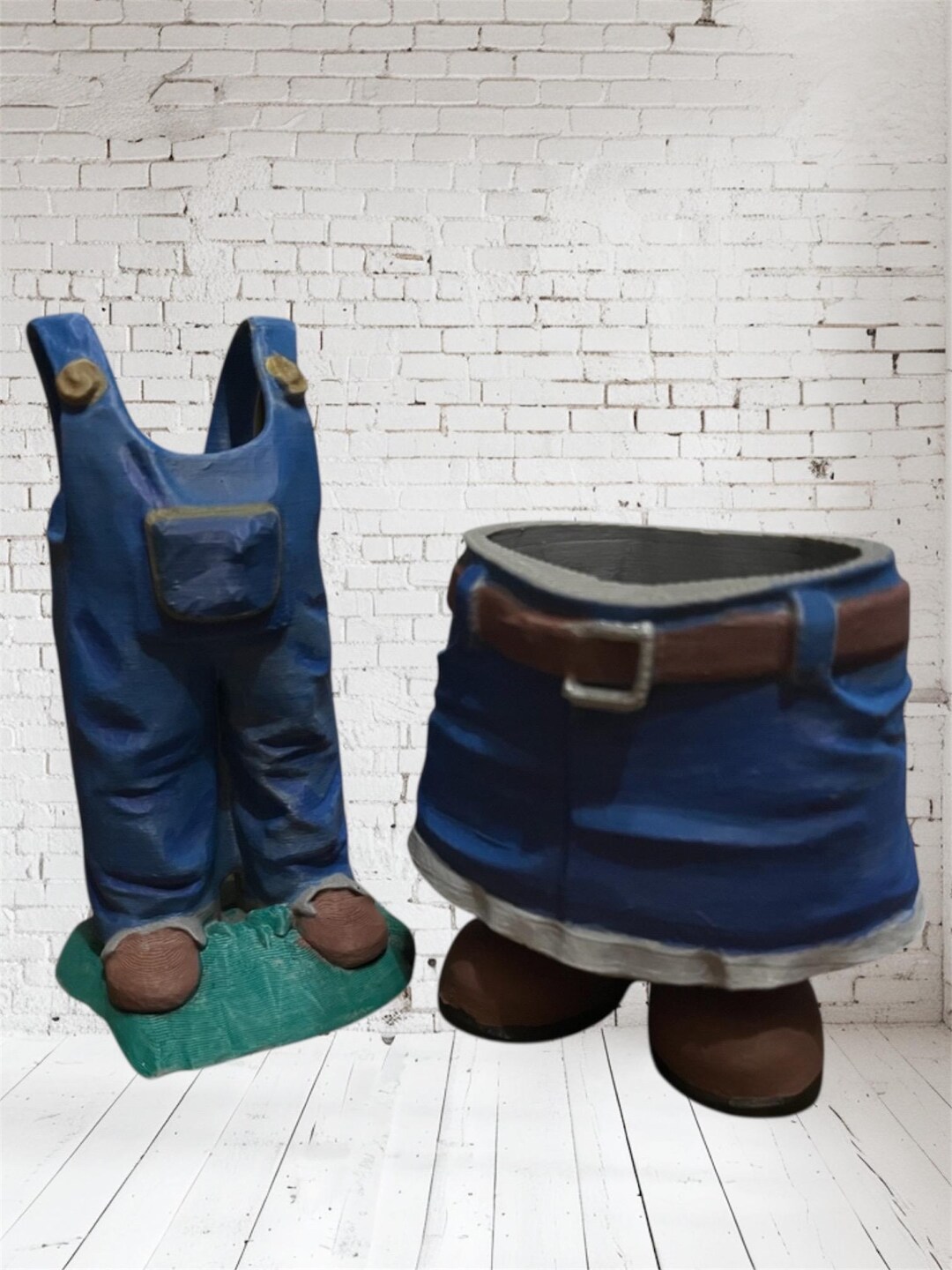 3d Printed Overalls and Skirt Planter Set - Etsy