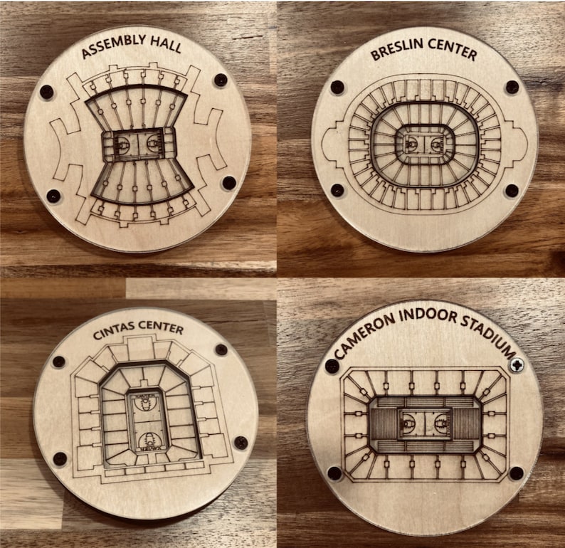 3D Wood College Basketball Stadium Coaster – Sports Bar Gift - Etsy