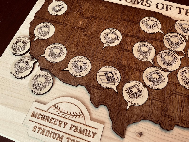 Personalized MLB Stadium Tour Map – Laser Engraved Baseball Tracker - Etsy